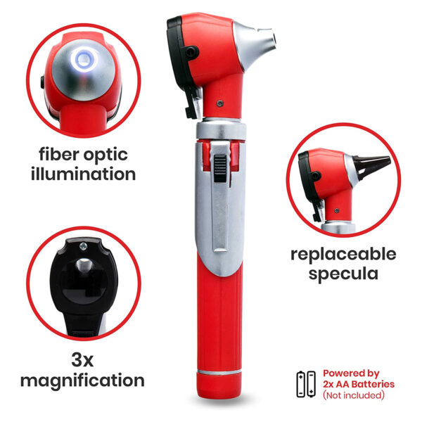 Fiber Optic Mini Otoscope Red – PD Surgical